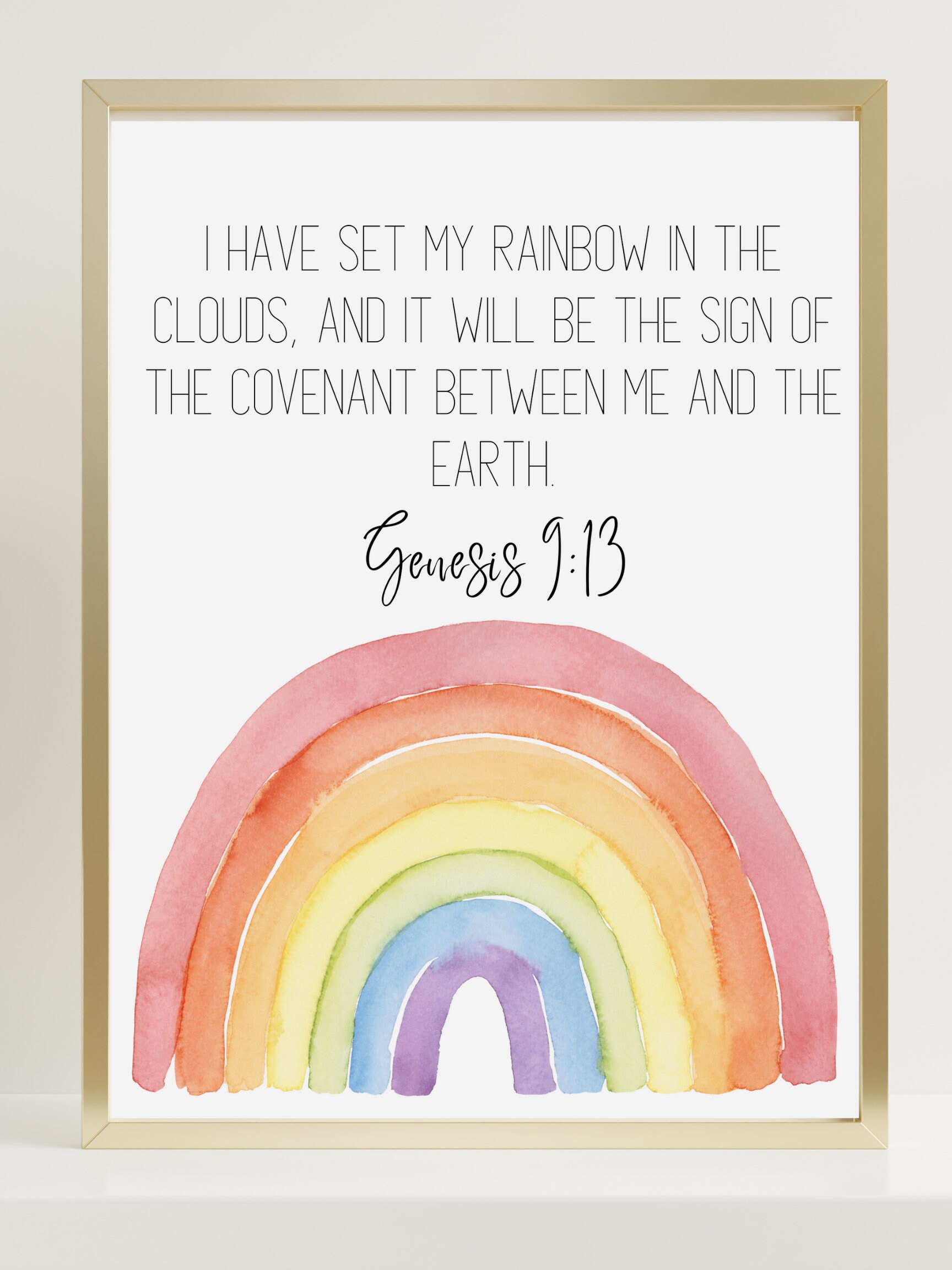 I Have Set My Rainbow in the Clouds/genesis 9:13 Scripture Print - Etsy