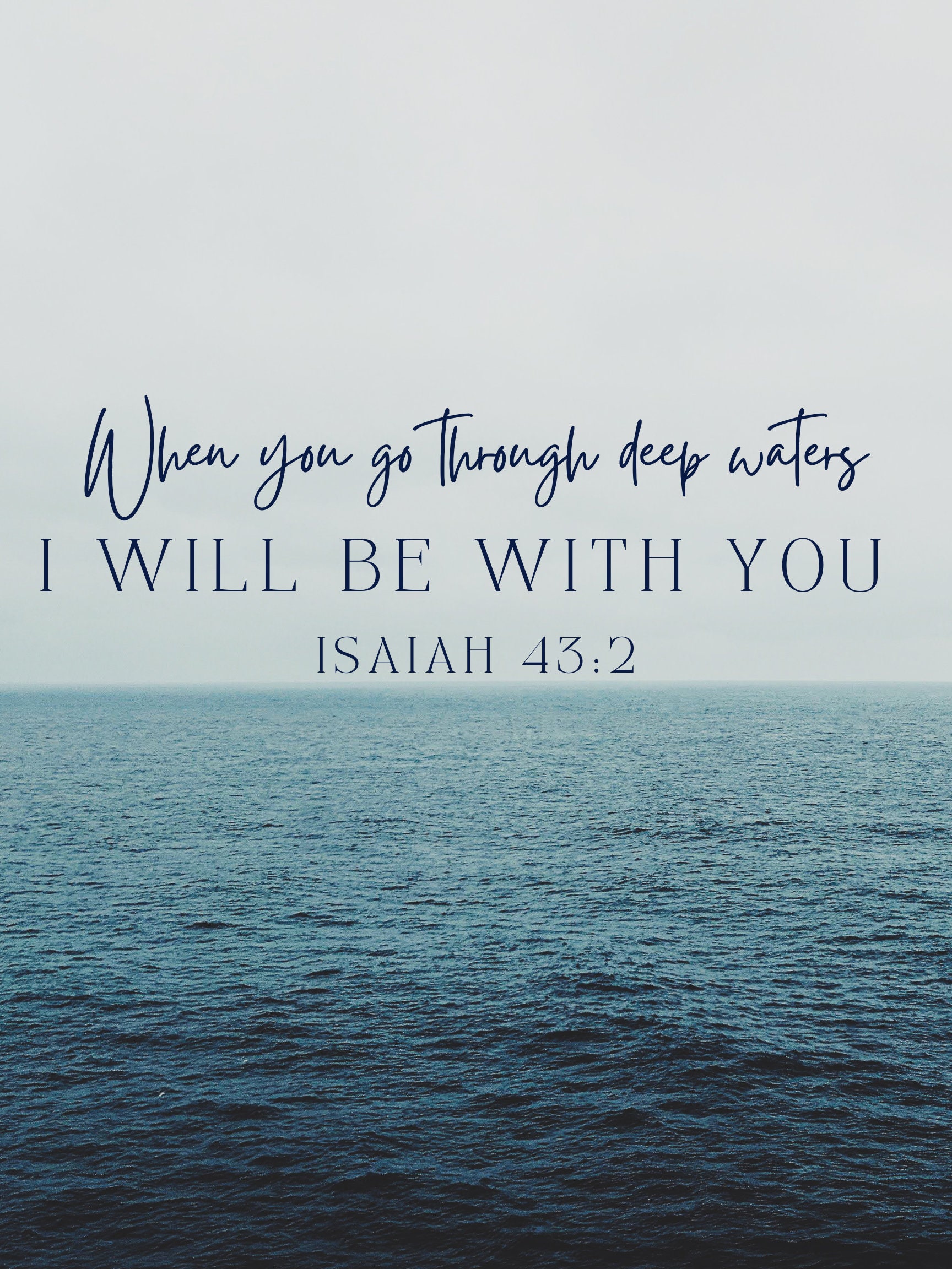 Isaiah 43:2, Bible Verse Print, Scripture Wall Art, Family Scripture ...