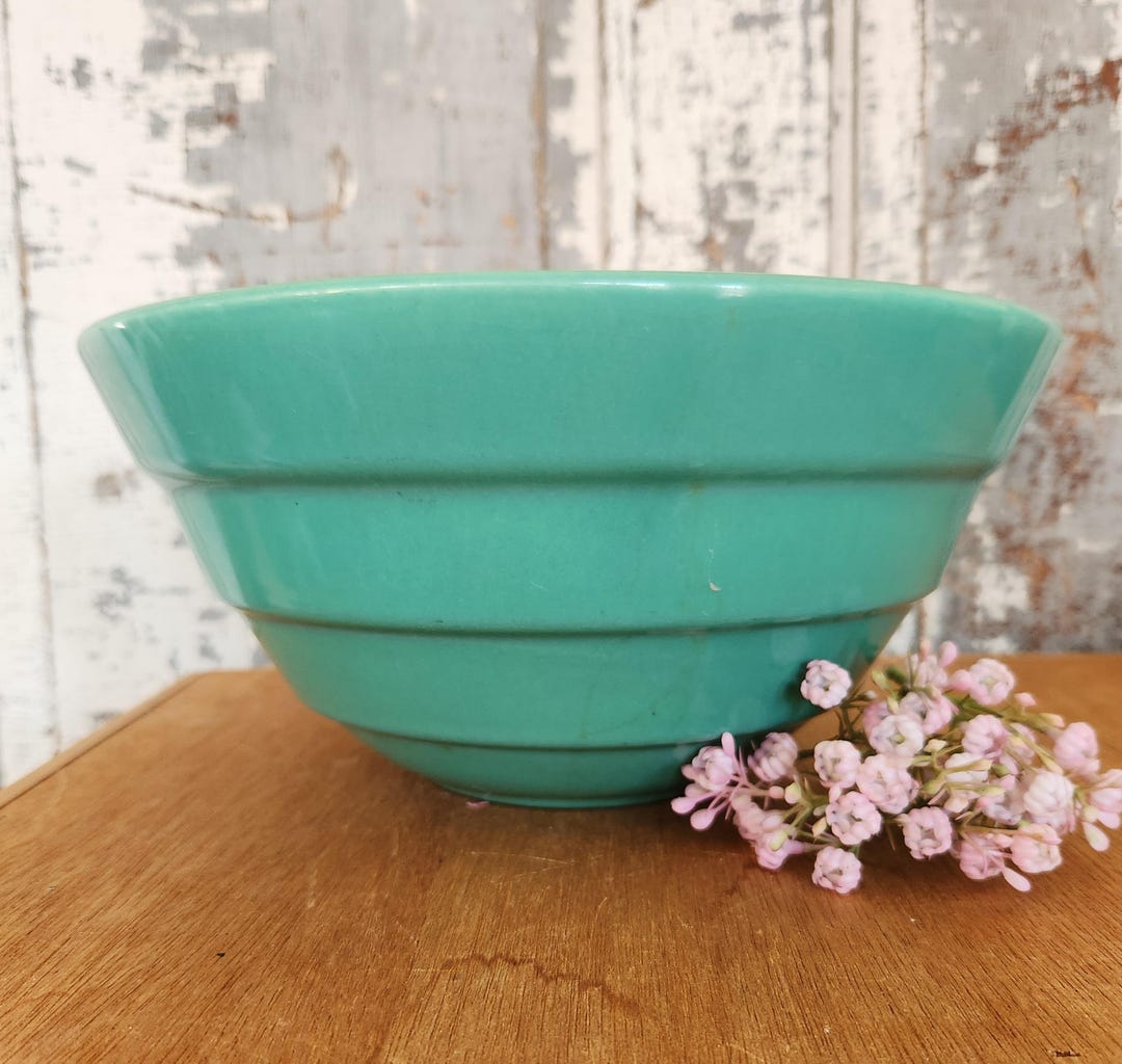 Vintage MCM Green Beehive Design Mixing Bowl (darker Than Other Listed ...