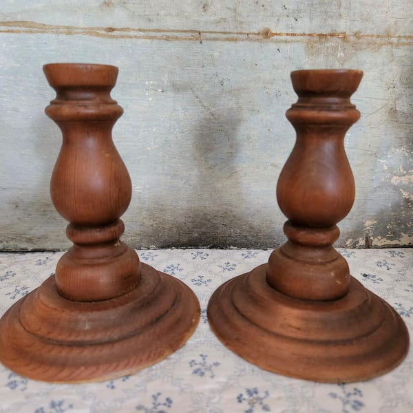 Wooden Candlesticks - Etsy