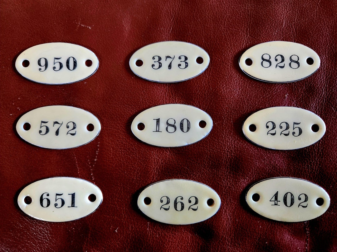 Vintage French Enamel/brass Number Tags - Etsy