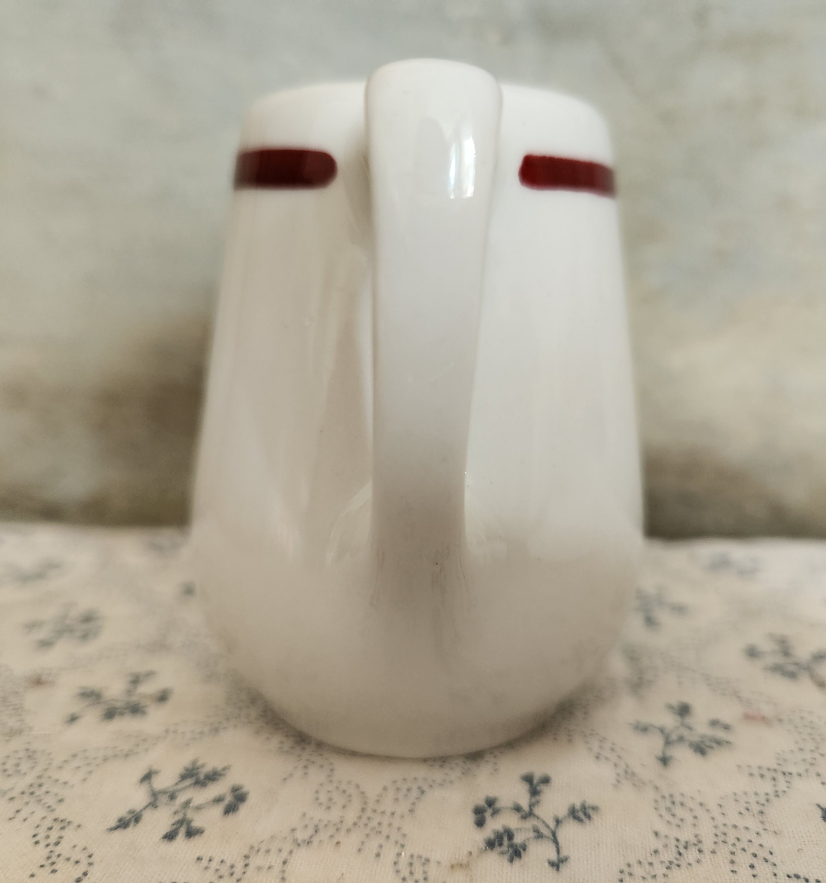 Vintage Restaurant Ware White Creamer, Maroon Stripe - Etsy