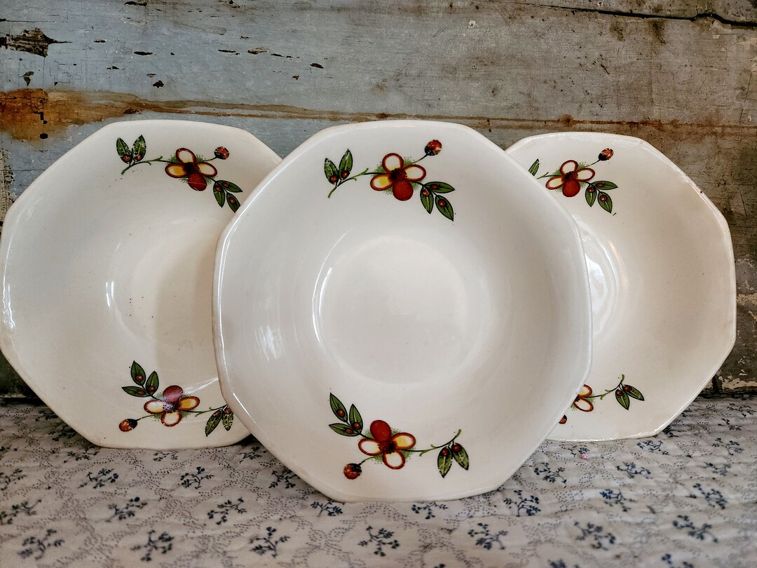 Vintage Homer Laughlin Floral Ironstone Bowls, Set of 3 - Etsy