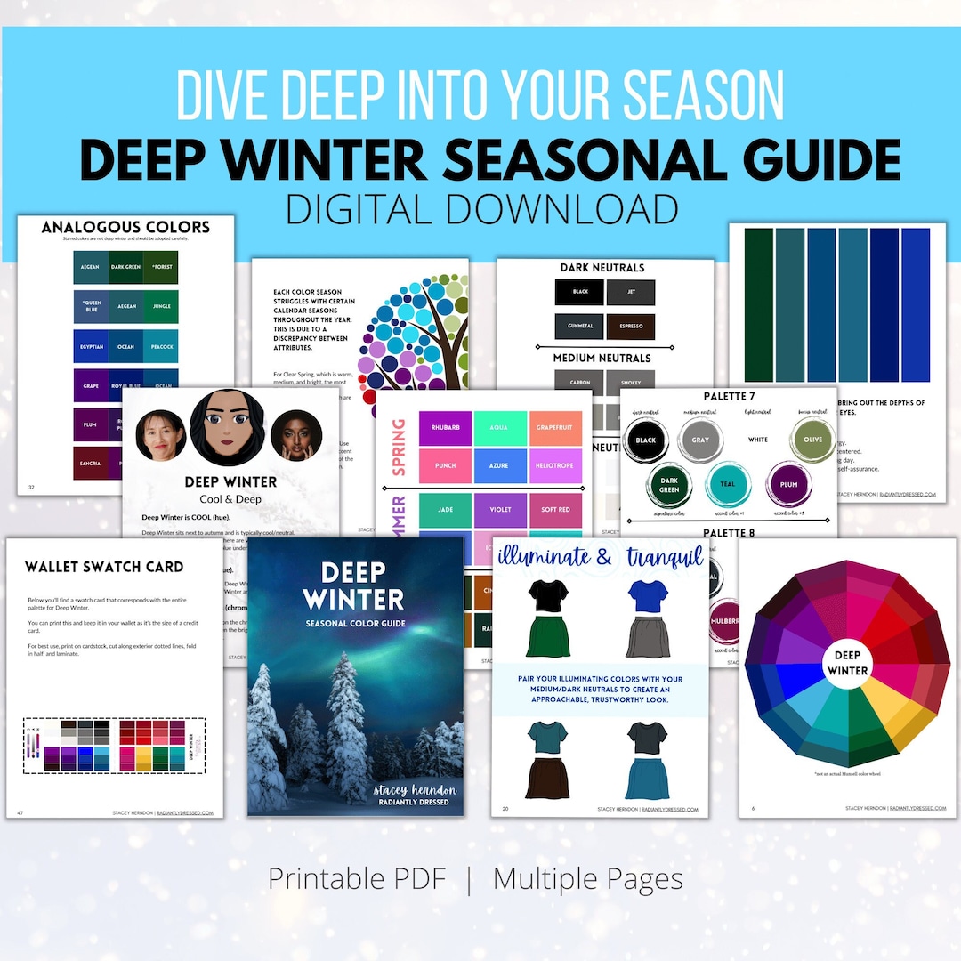 Deep Winter Seasonal Color Guide - Etsy