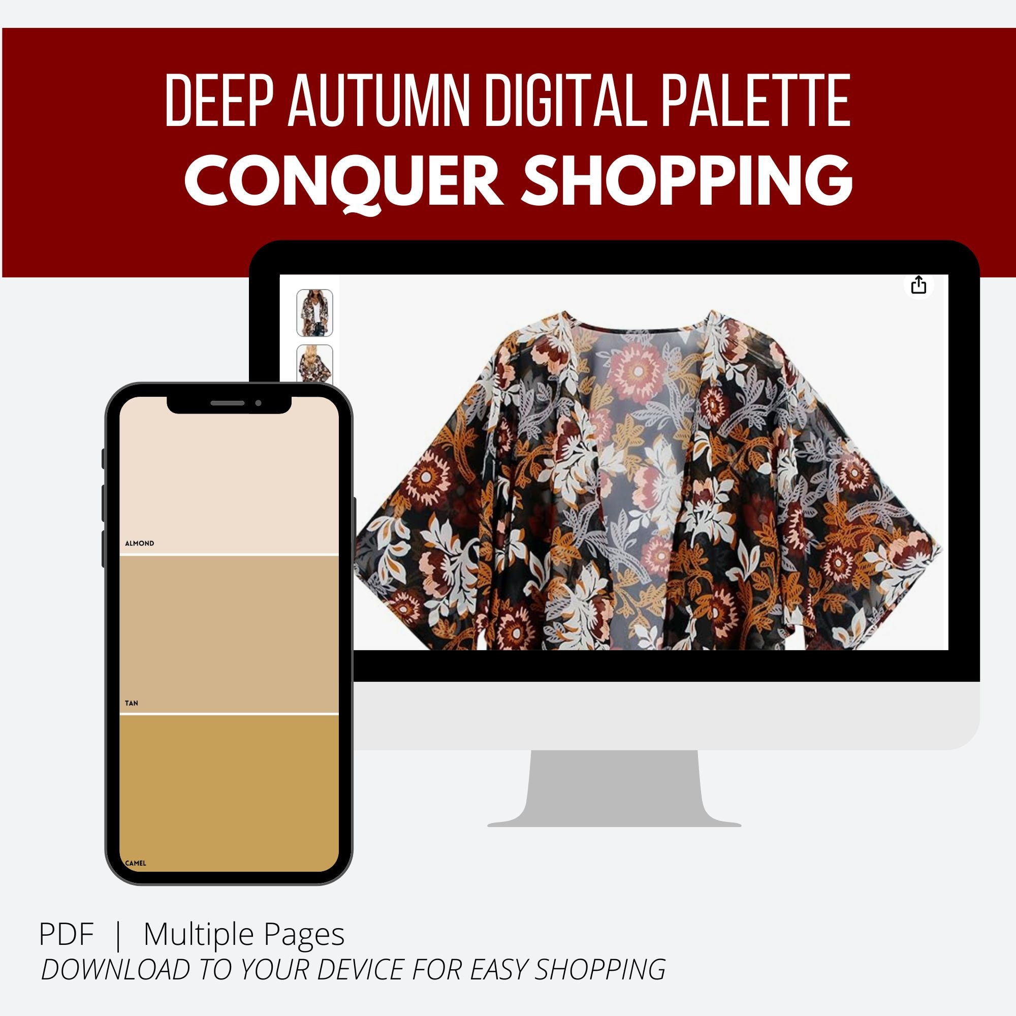 Deep Autumn Color Palette: 48 Colors + Neutrals (digital Swatch Fan) - Etsy
