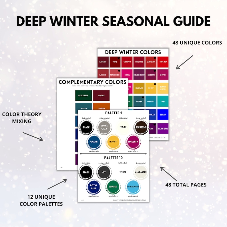 Deep Winter Seasonal Color Guide - Etsy