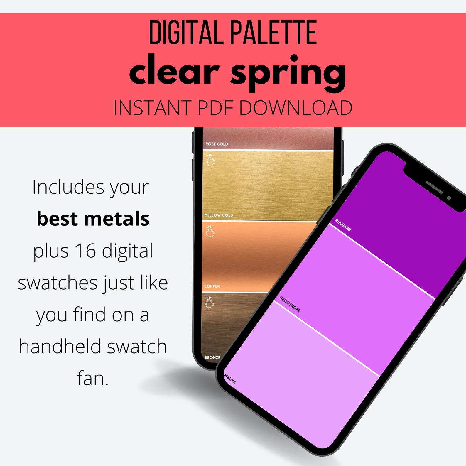 Clear Spring Color Palette: 48 Colors + Neutrals (digital Swatch Fan ...