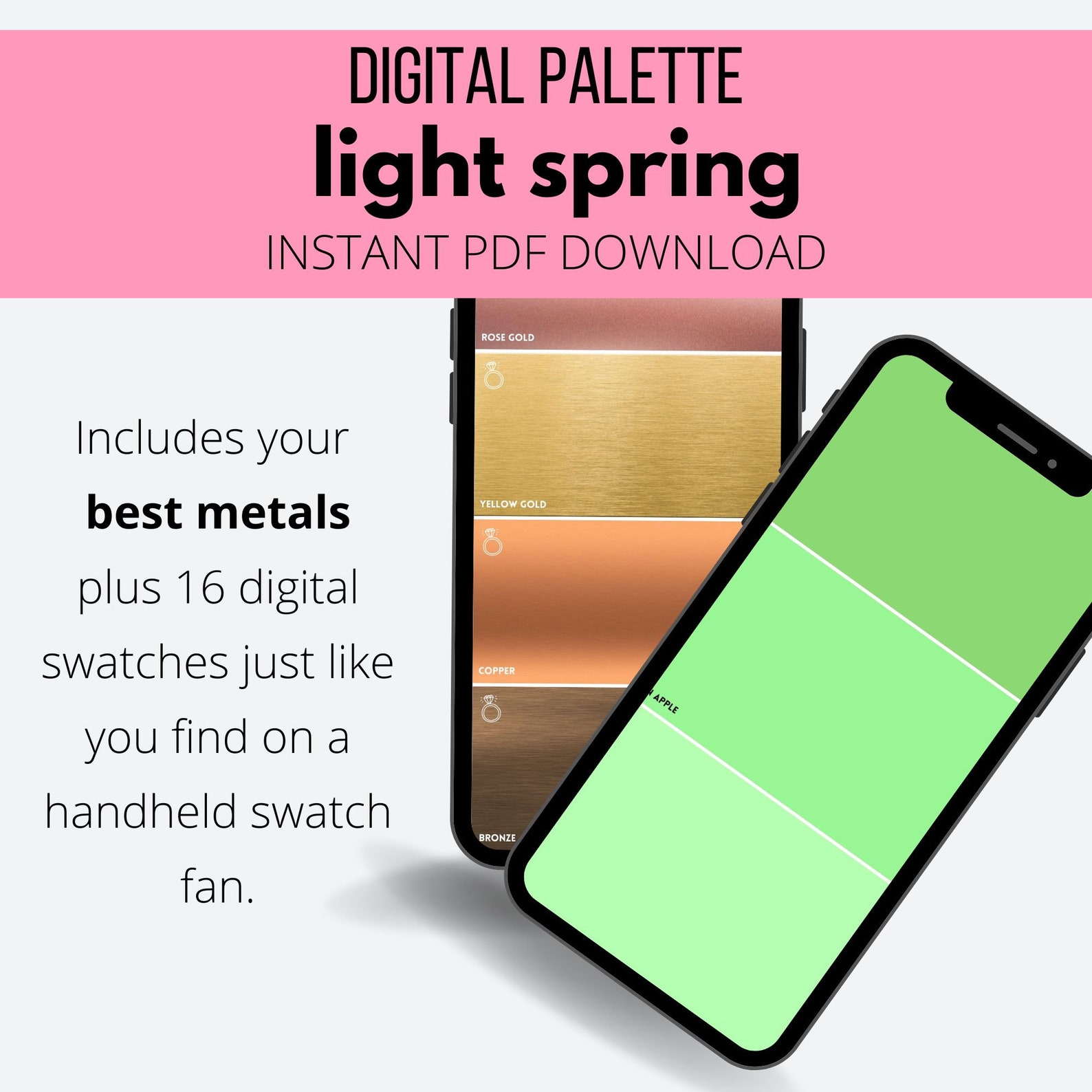 Light Spring Color Palette: 48 Colors + Neutrals (digital Swatch Fan ...
