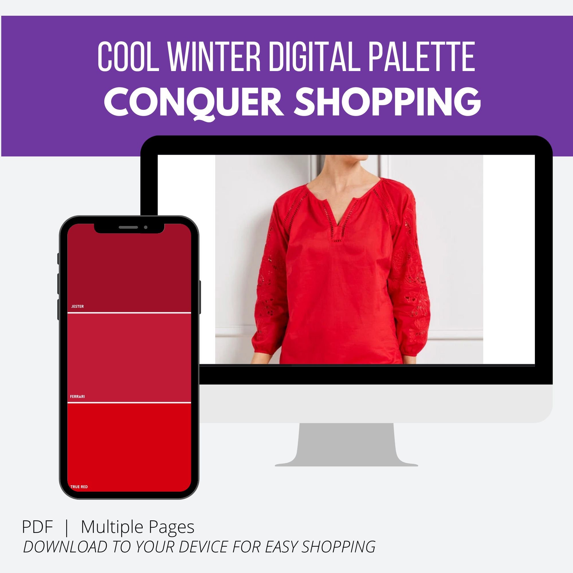Cool Winter Color Palette DIGITAL SWATCH FAN 12 Seasons, Color Analysis ...