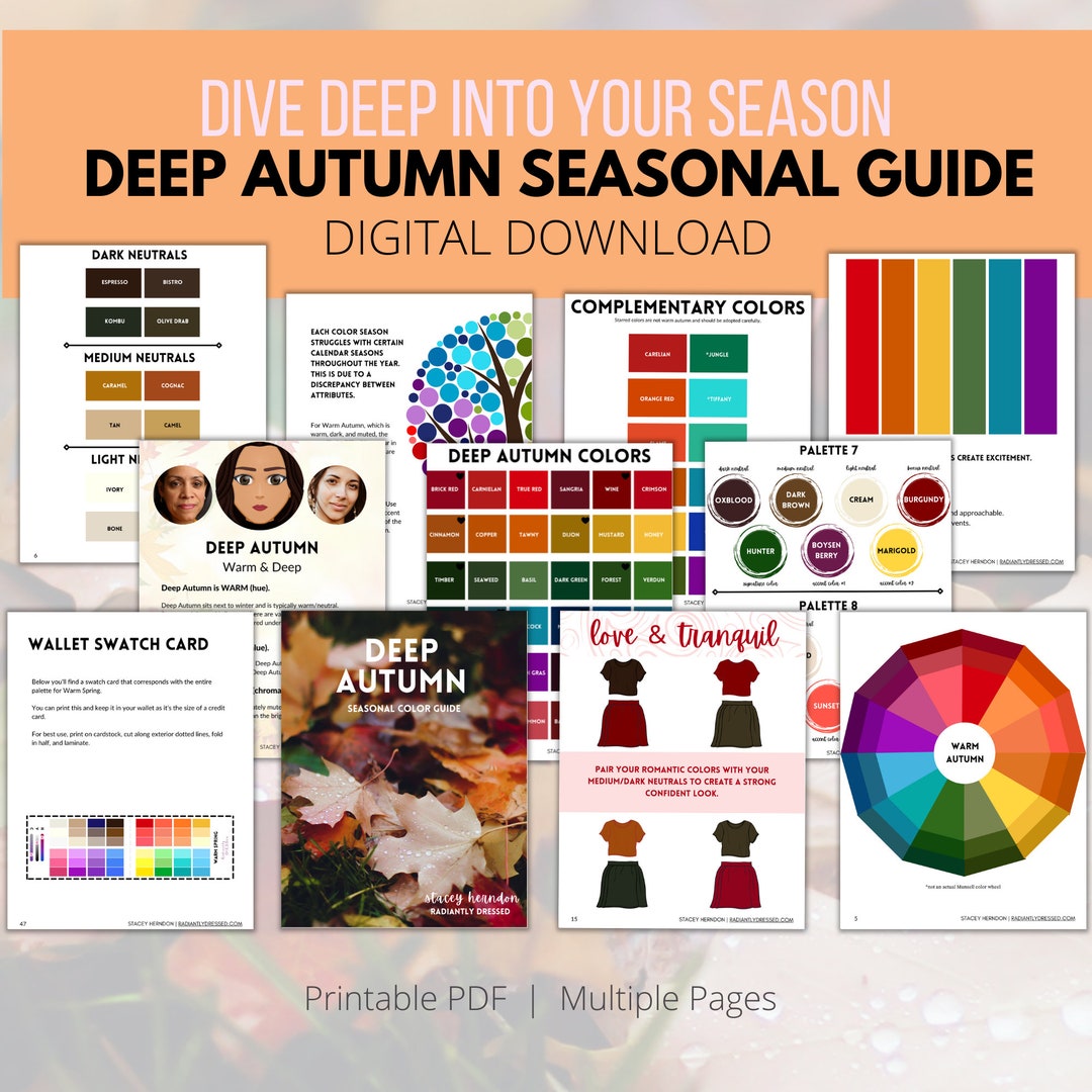 Deep Autumn Seasonal Color Guide/ E-book/ Digital Color Guide ...