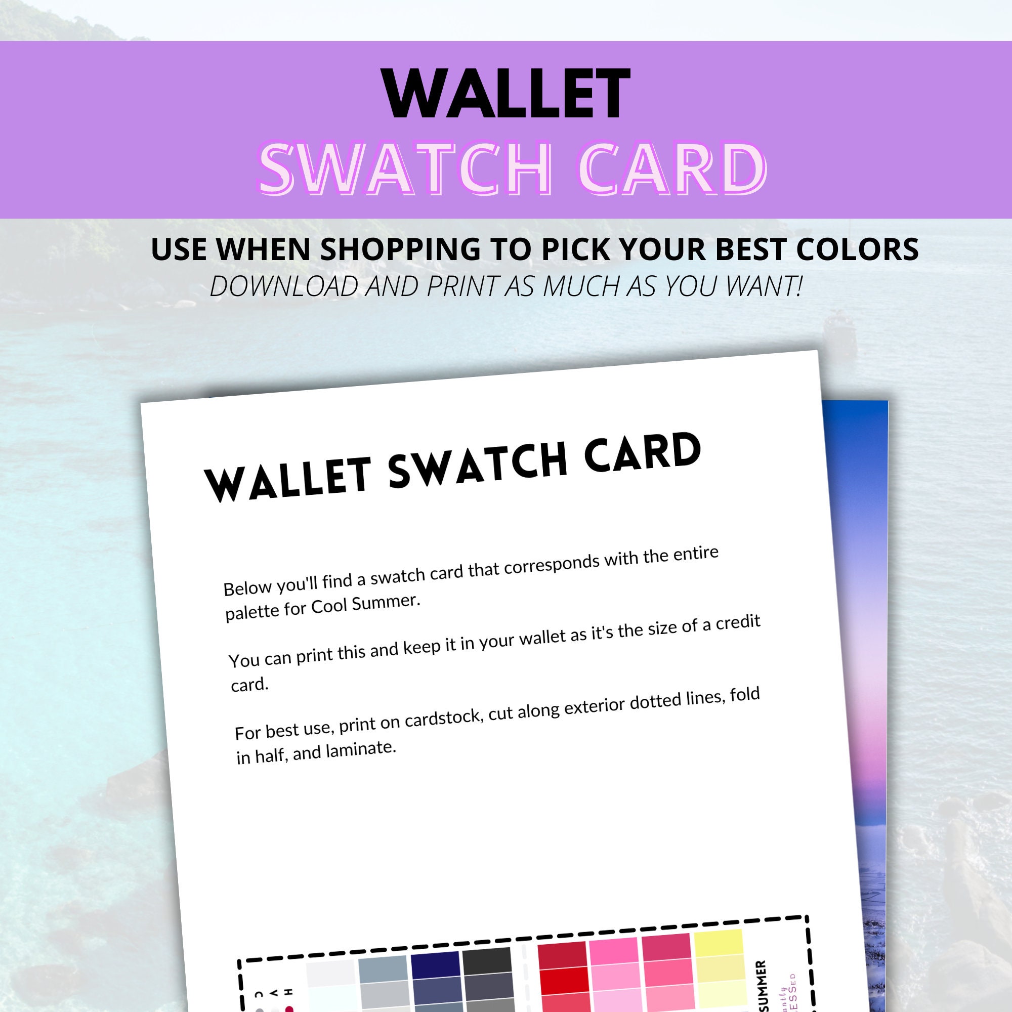 Cool Summer Seasonal Color Guide/ E-book Color Guide/ Printable ...