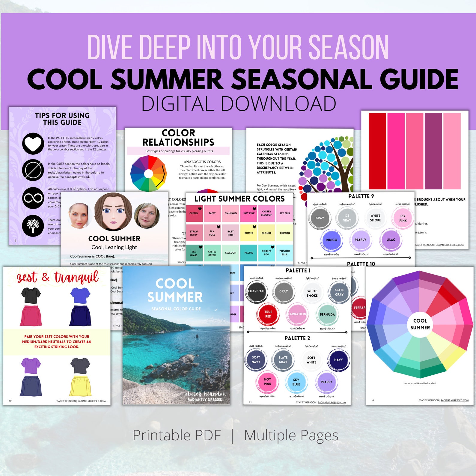 Cool Summer Seasonal Color Guide/ E-book Color Guide/ Printable ...