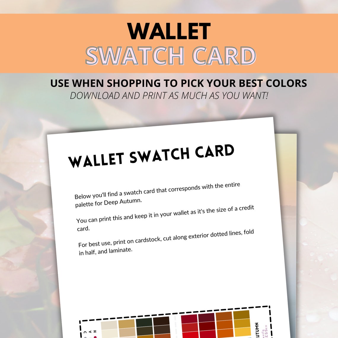 Deep Autumn Seasonal Color Guide/ E-book/ Digital Color Guide - Etsy