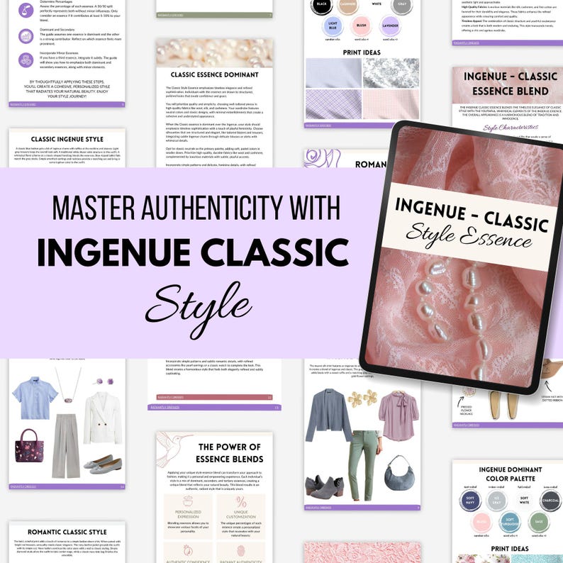 Ingenue Classic Style Essence Guide: Personalized Wardrobe (PDF) - Etsy