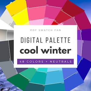Cool Winter Color Palette DIGITAL SWATCH FAN 12 Seasons, Color Analysis ...