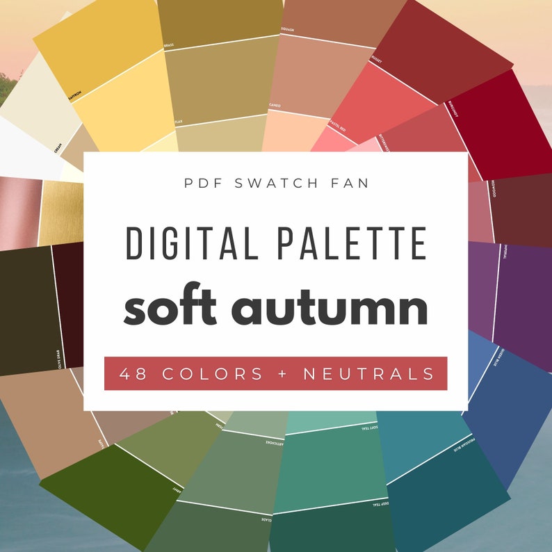 Soft Autumn Color Palette: 48 Color Swatch Fan (digital Download) - Etsy