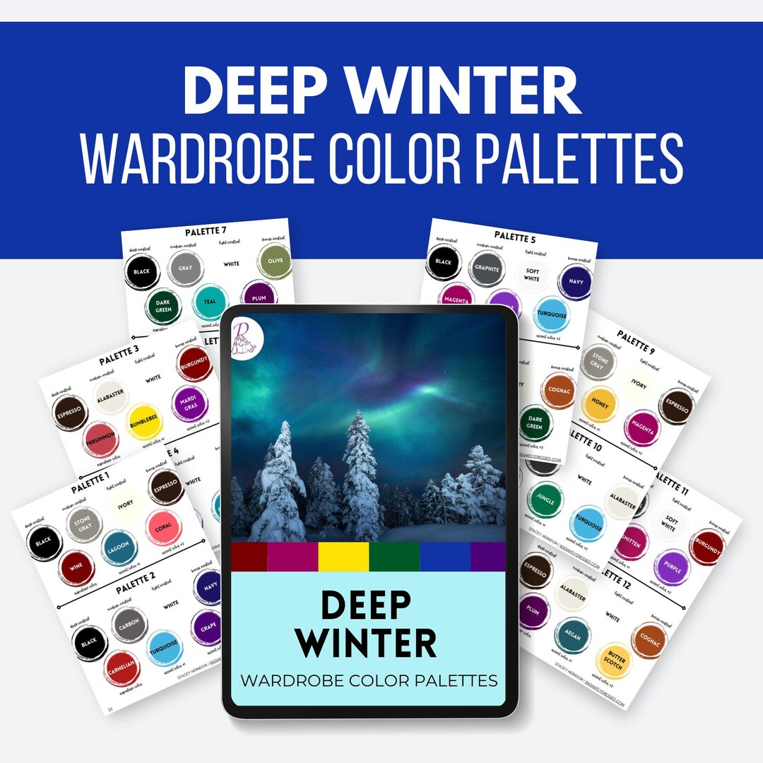 Deep Winter Color Palettes: 12 Wardrobe Guides (PDF) - Etsy