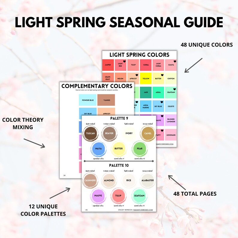 Light Spring Seasonal Guide/ Light Spring Color Guide/ E-book Color ...