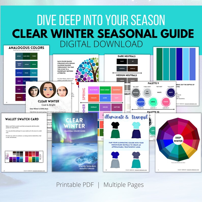 Clear Winter Seasonal Guide/digital Download/ Printable Download/ E ...