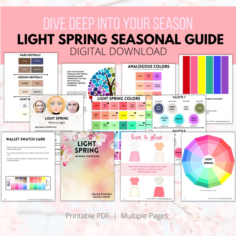 Light Spring Seasonal Guide/ Light Spring Color Guide/ E-book Color ...