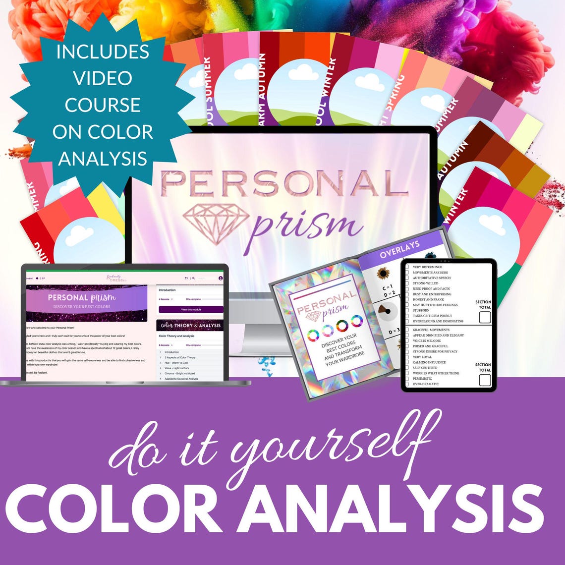 Personal Color Analysis Kit DIY COLOR DRAPING Seasonal Color Analysis ...