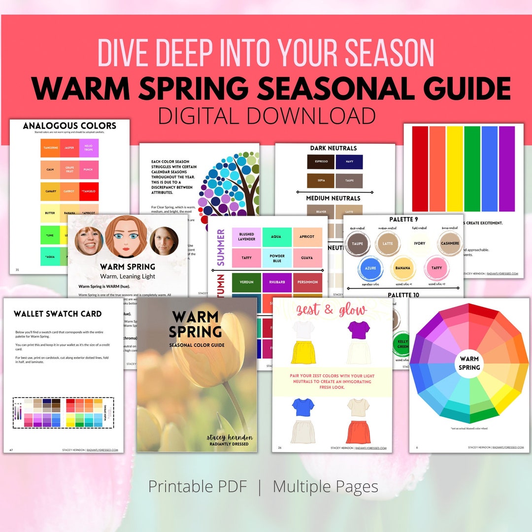 Warm Spring Seasonal Color Guide - Etsy