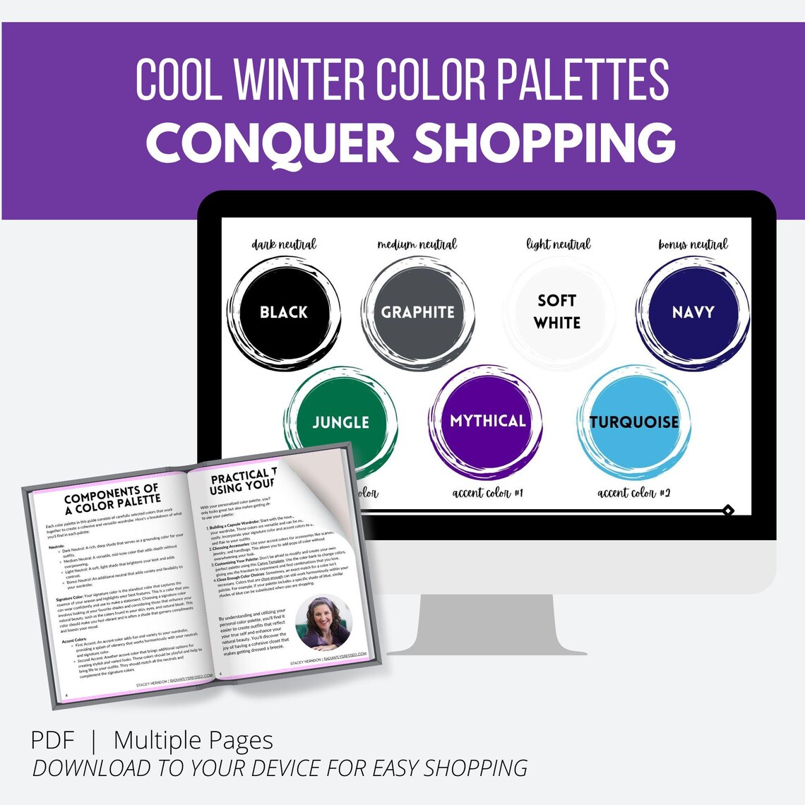 Cool Winter Color Palettes 12 PREMADE WARDROBE PALETTES Seasons, Color ...