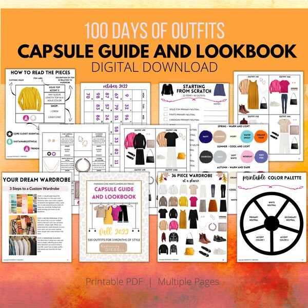 Capsule Wardrobe Planner Printables - Etsy