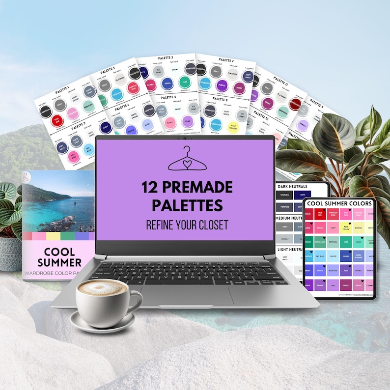 Cool Summer Color Palettes 12 PREMADE WARDROBE PALETTES Seasons, Color ...