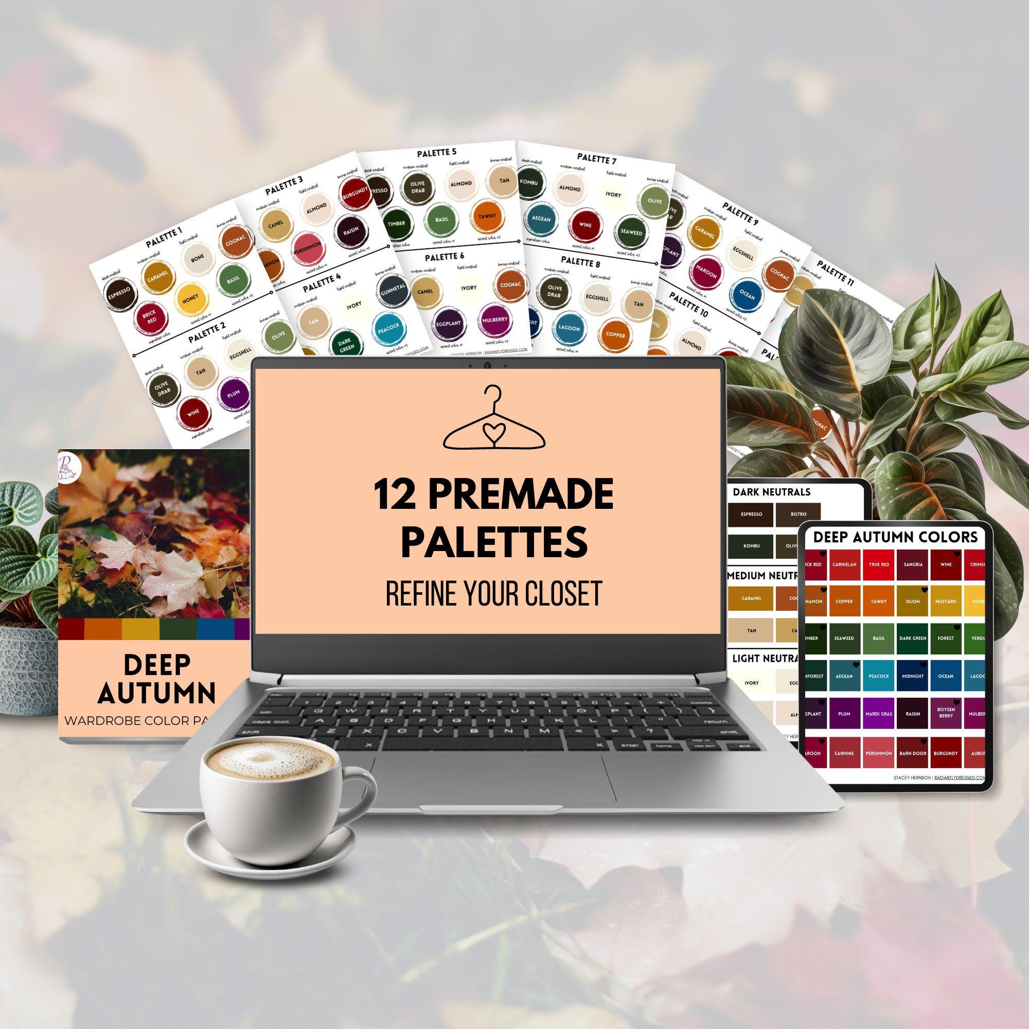 Deep Autumn Wardrobe Color Palettes: 12 Premade Templates (PDF) - Etsy