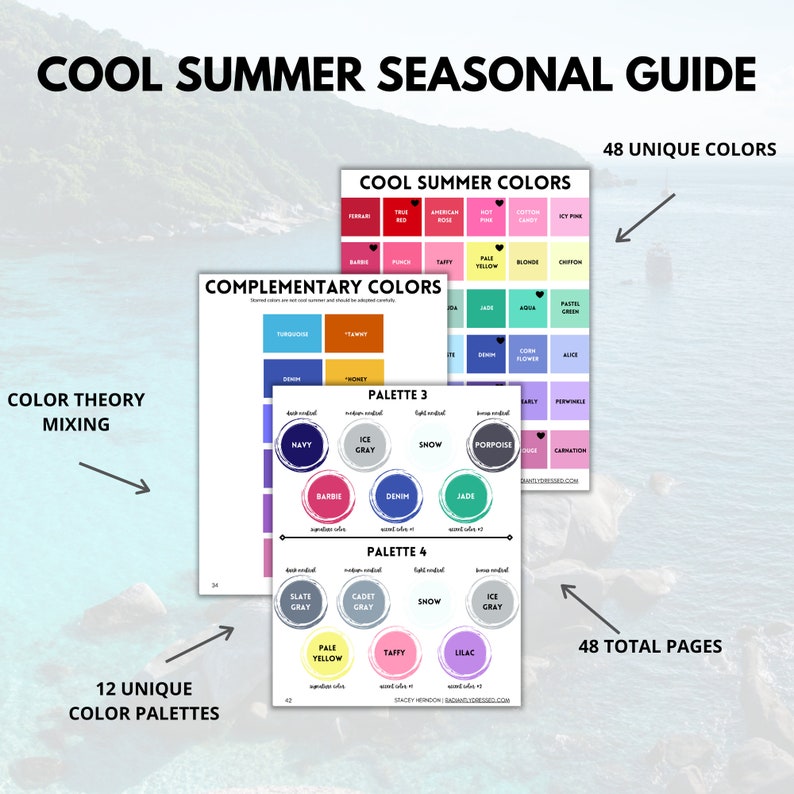 Cool Summer Seasonal Color Guide/ E-book Color Guide/ Printable ...
