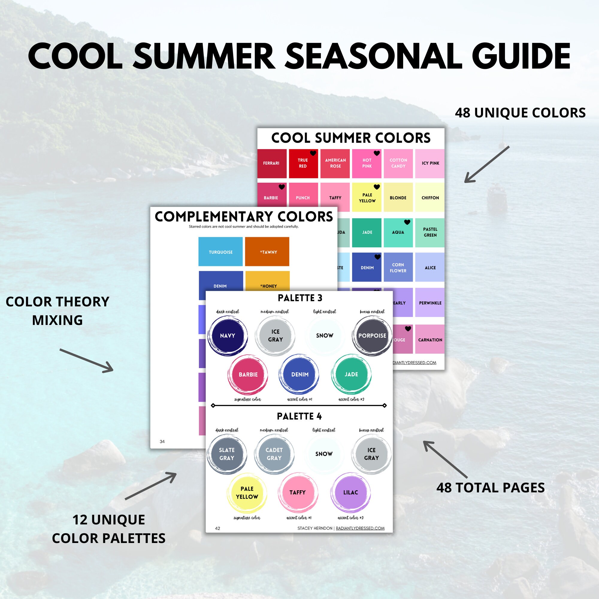 Cool Summer Seasonal Color Guide/ E-book Color Guide/ Printable ...