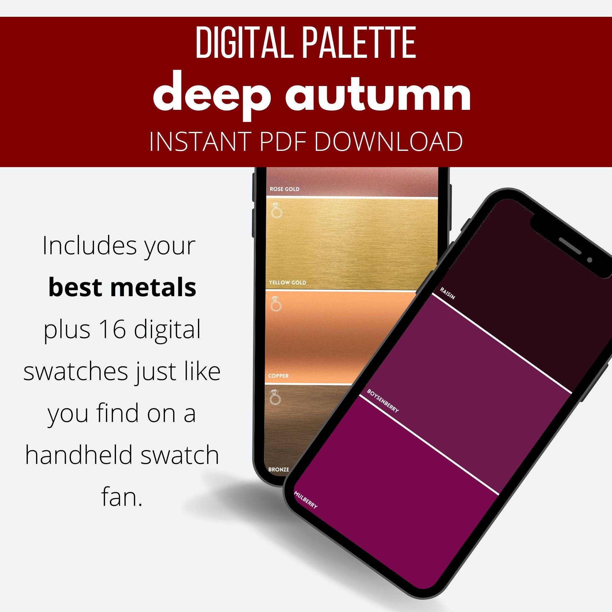 Deep Autumn Color Palette: 48 Colors + Neutrals (digital Swatch Fan) - Etsy