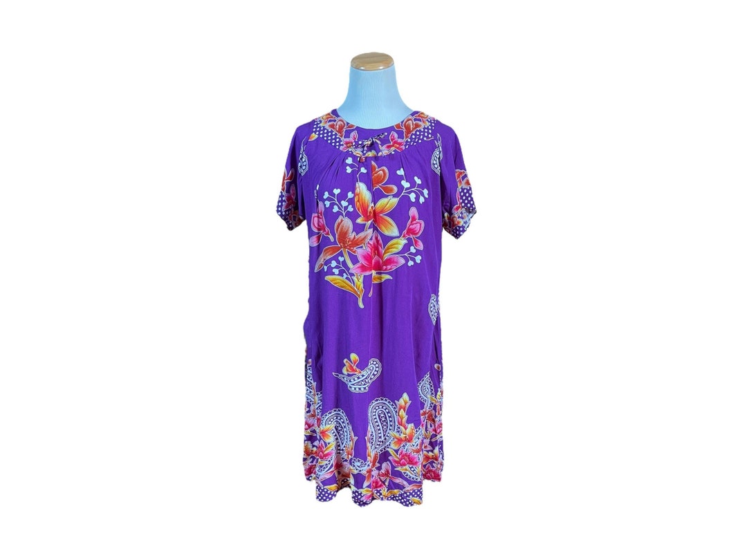 Vintage 1970s Woman’s Purple Muumuu One Size - Etsy