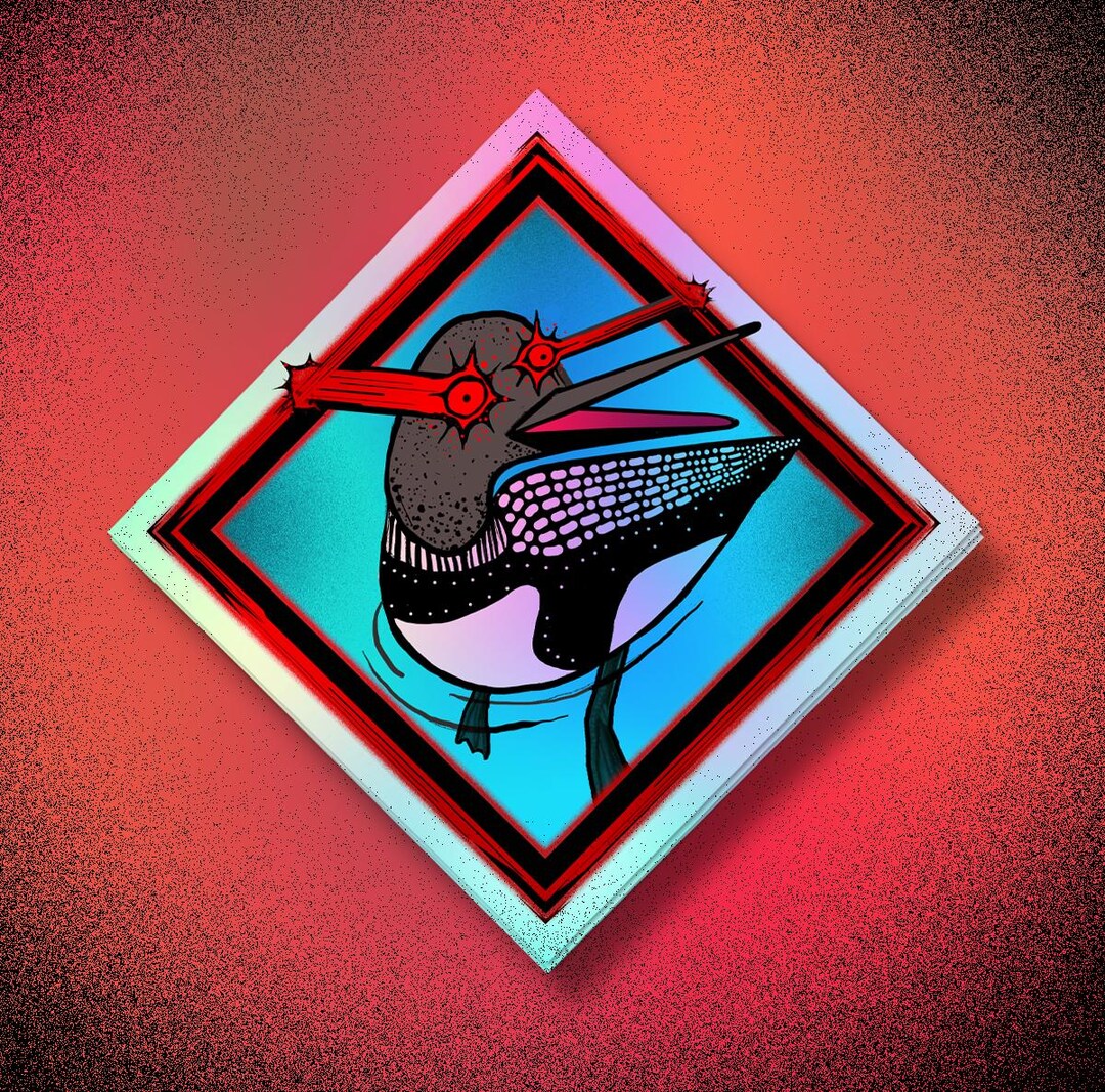 Vinyl, Weatherproof and Holographic Laser Loon Sticker - Etsy