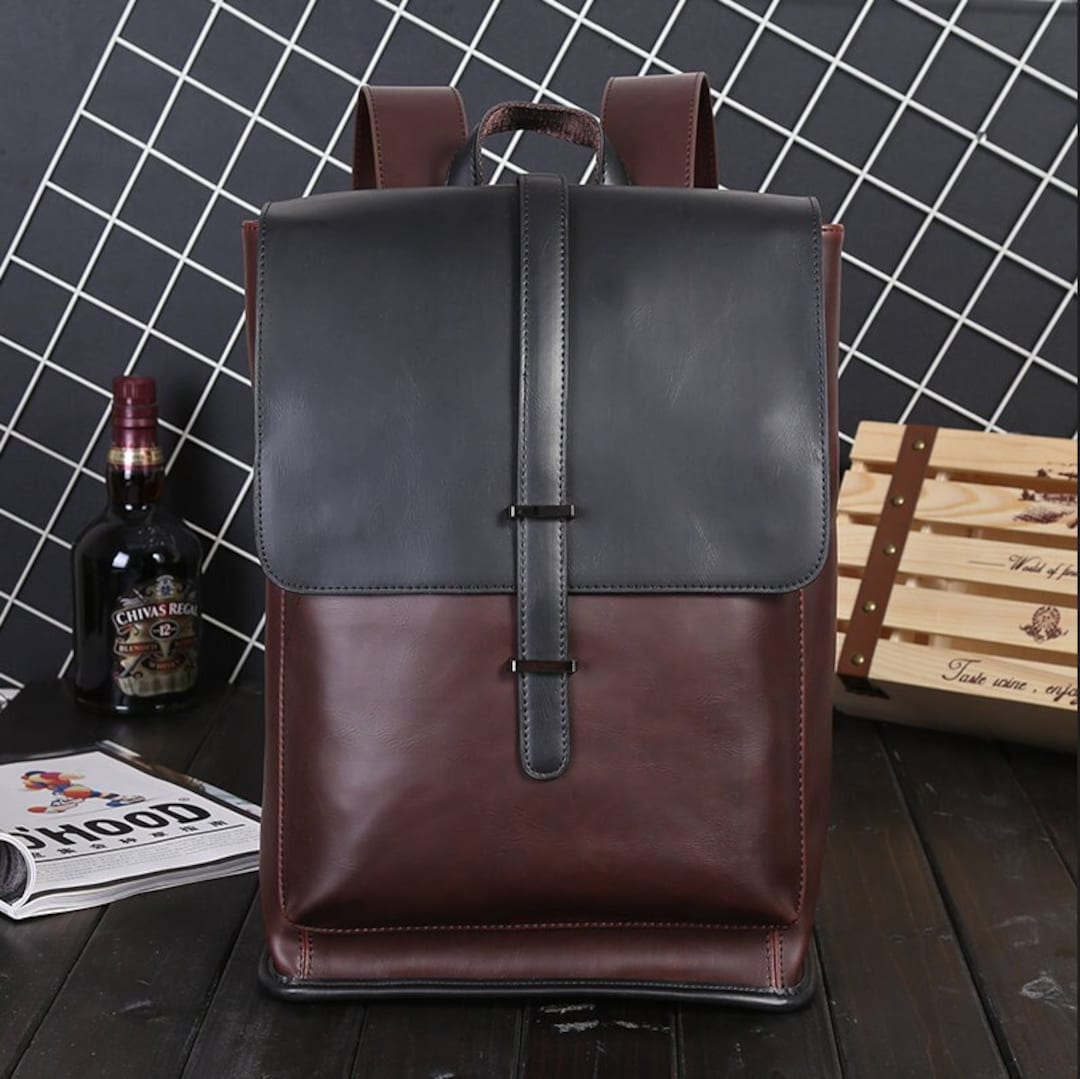 Men's Business Office Backpack, Leather Bag Pattern, Pu Leather ...