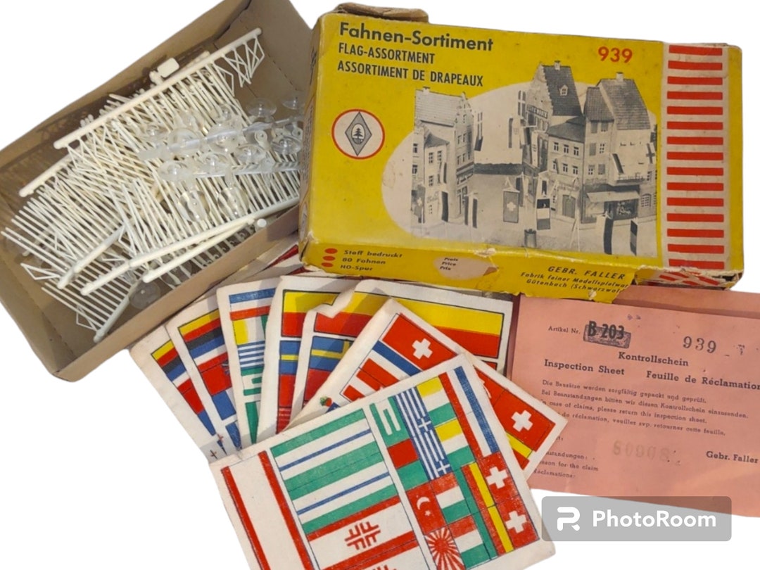 Vintage 1957 Faller HO Scale Flag Assortment for Scale Model - Etsy