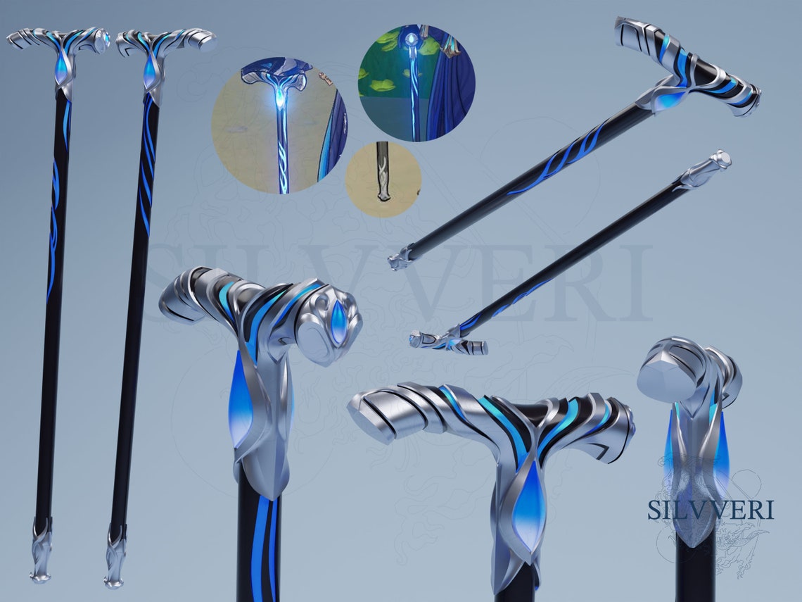 Neuvillette Cane Prop for Cosplay Genshin Impact Instant Download STL ...