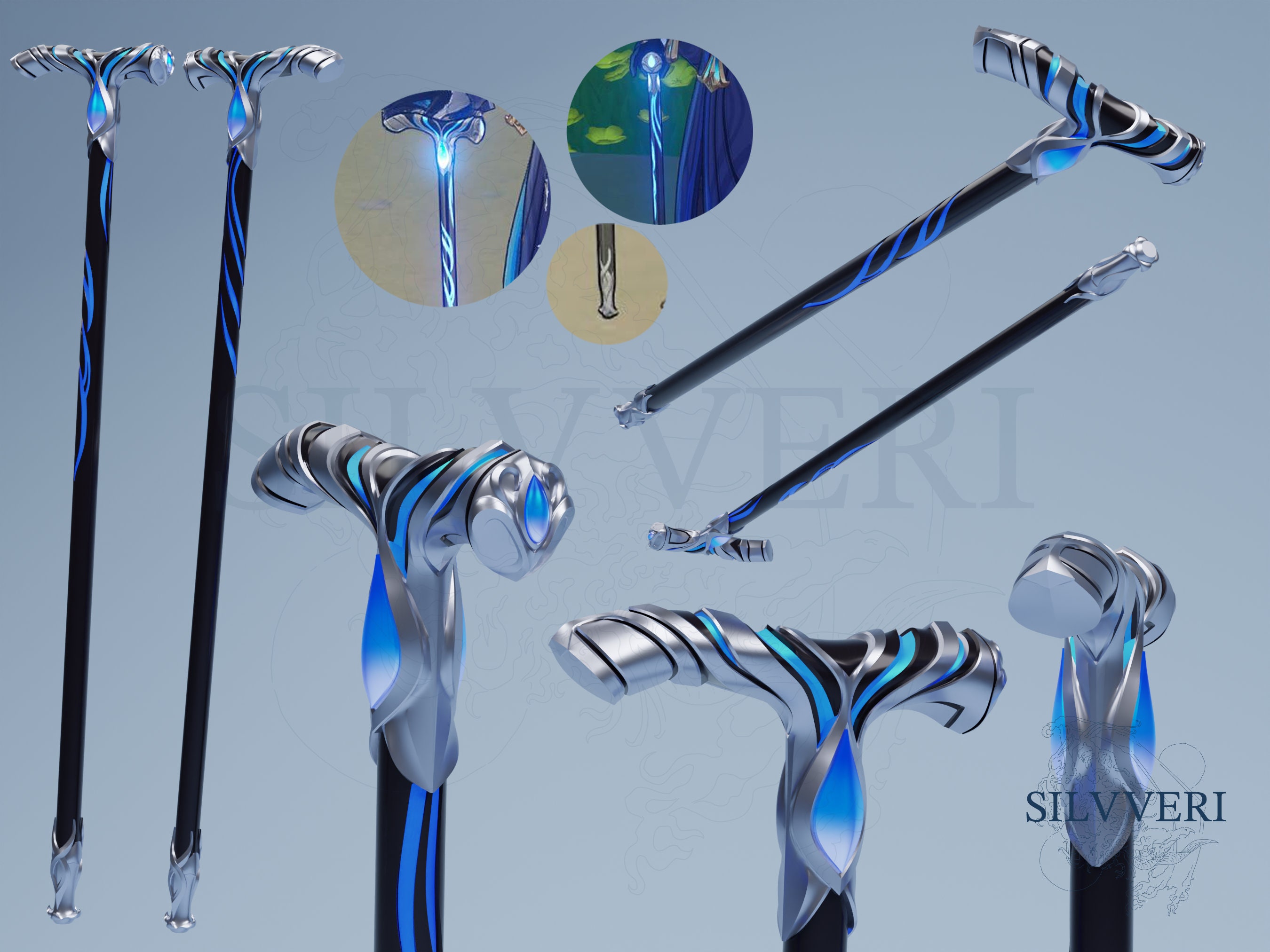 Neuvillette Cane Prop for Cosplay Genshin Impact Instant Download STL ...