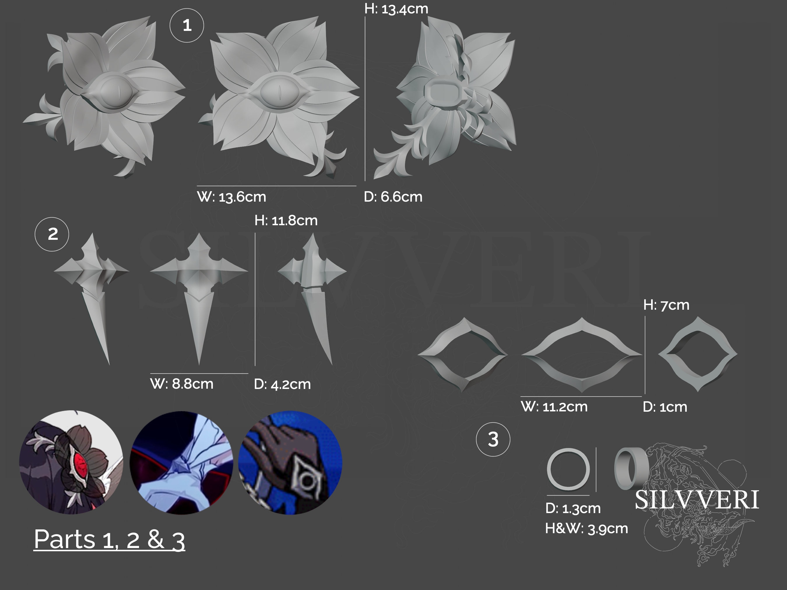 Seele Cosplay Accessories Bundle (veliona, Stygian Nymph) for Cosplay ...