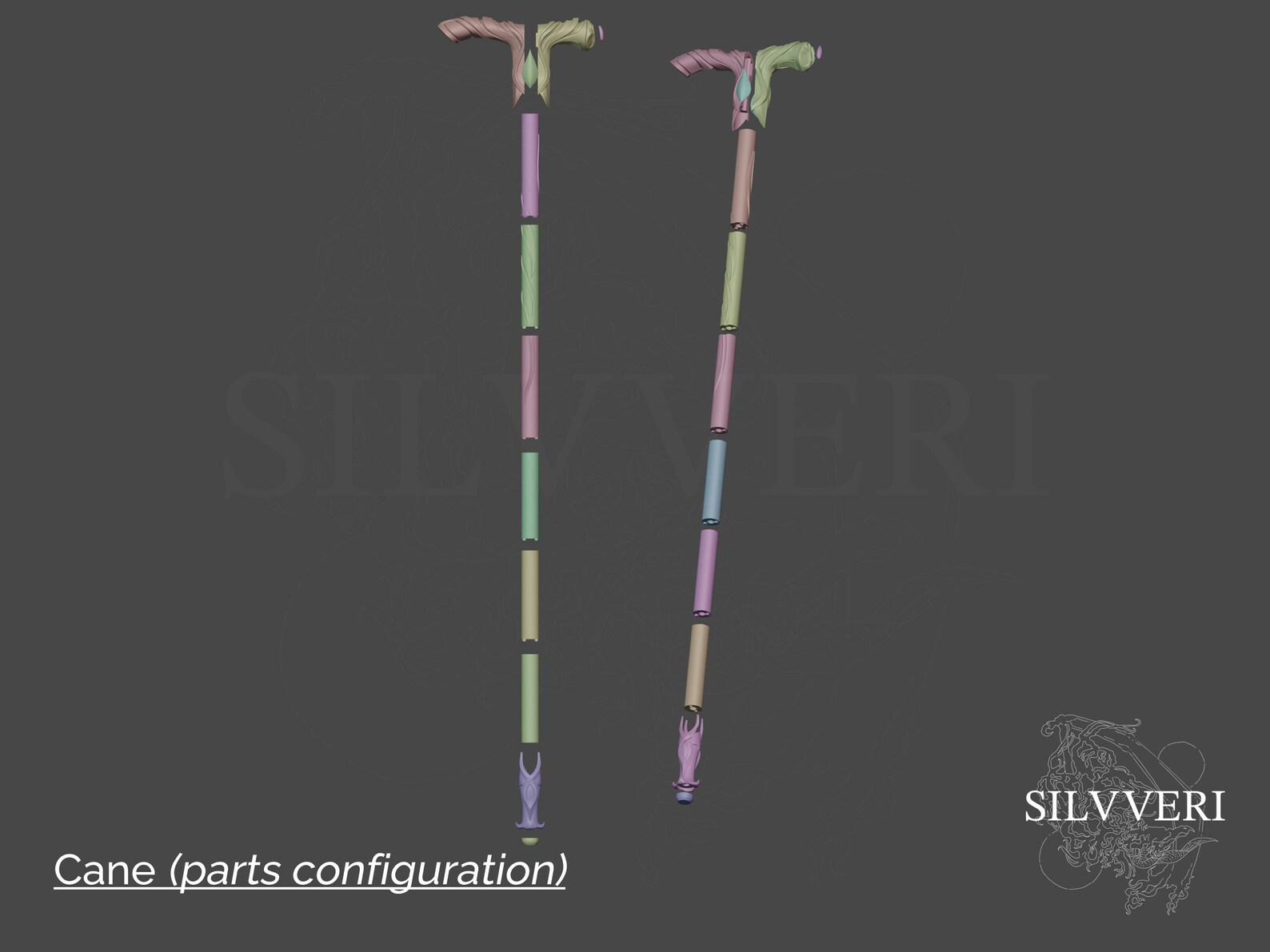 Neuvillette Cane Prop for Cosplay Genshin Impact Instant Download STL ...