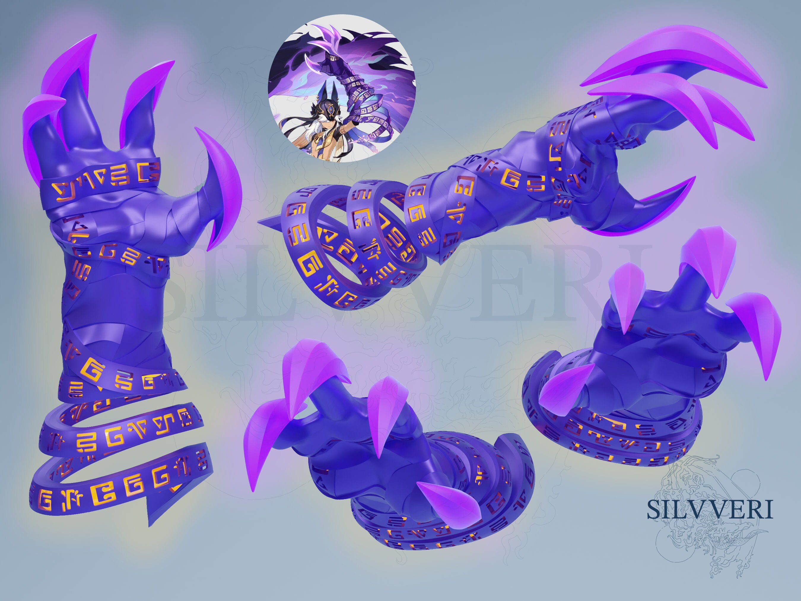 Cyno Burst Claws (led-able Build) for Cosplay - Genshin Impact ...