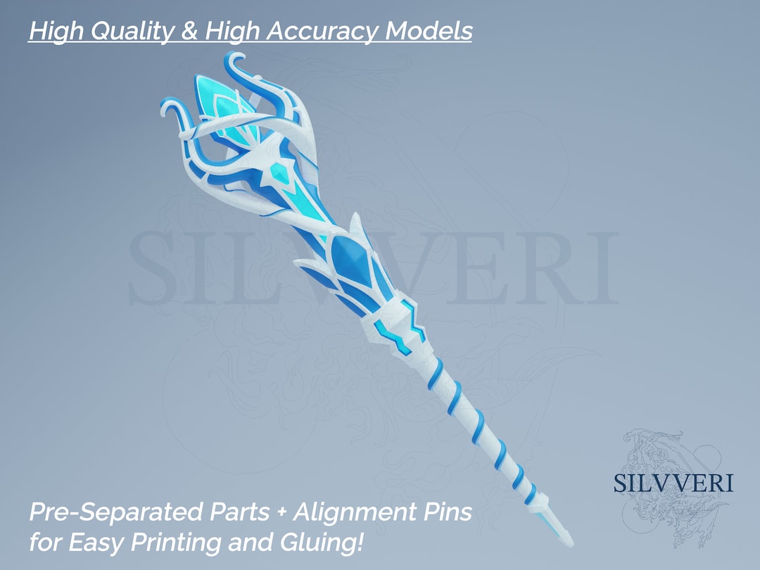 Hydro Abyss Mage Wand Prop for Cosplay - Genshin Impact - Instant ...