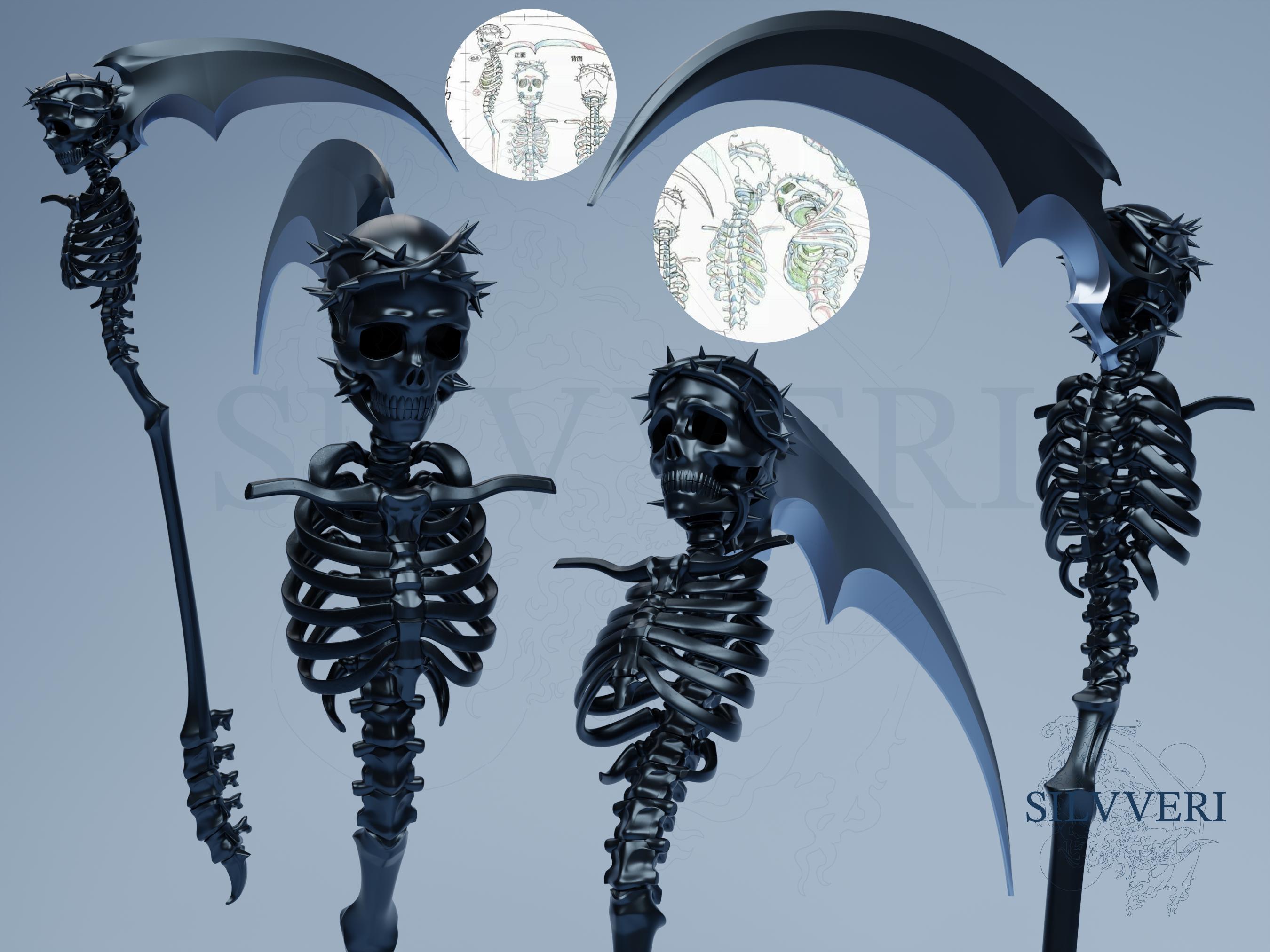 Undertaker Scythe Prop for Cosplay - Black Butler - Instant Download ...