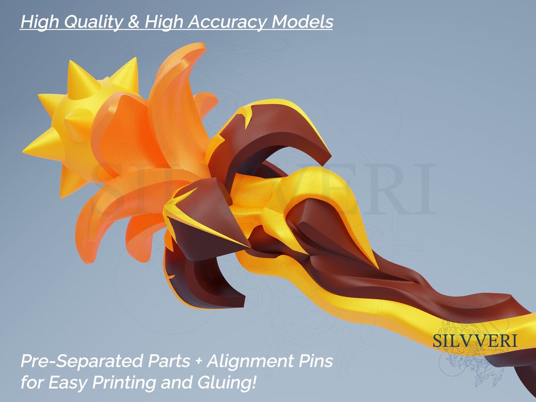 Pyro Abyss Mage Wand Prop for Cosplay Genshin Impact Instant Download ...