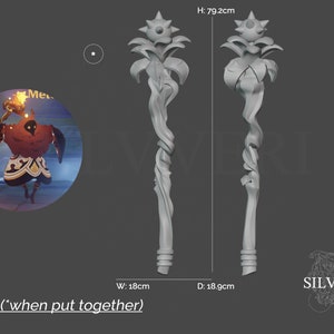 Pyro Abyss Mage Wand Prop for Cosplay Genshin Impact Instant Download ...