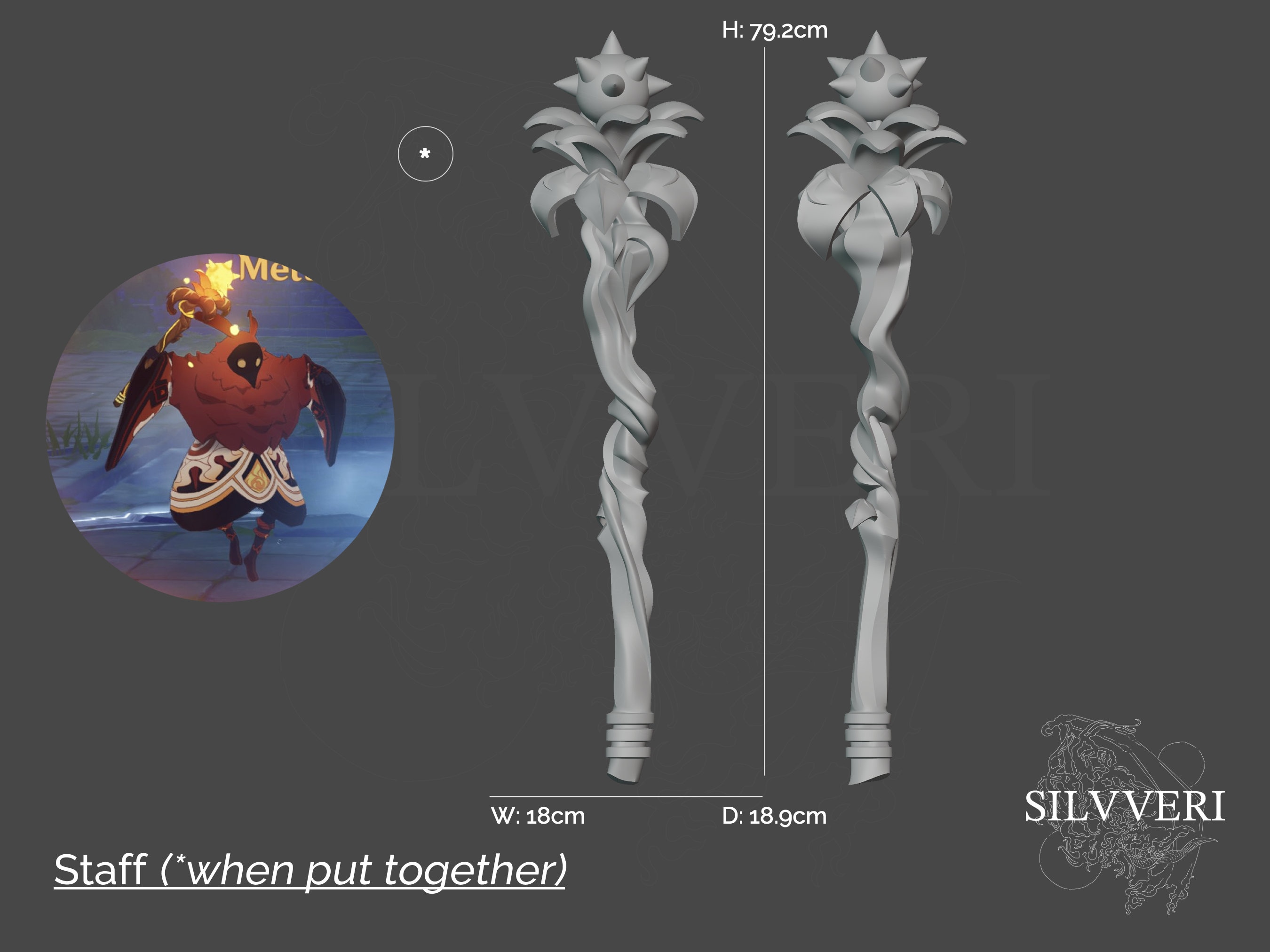 Pyro Abyss Mage Wand Prop for Cosplay Genshin Impact Instant Download ...