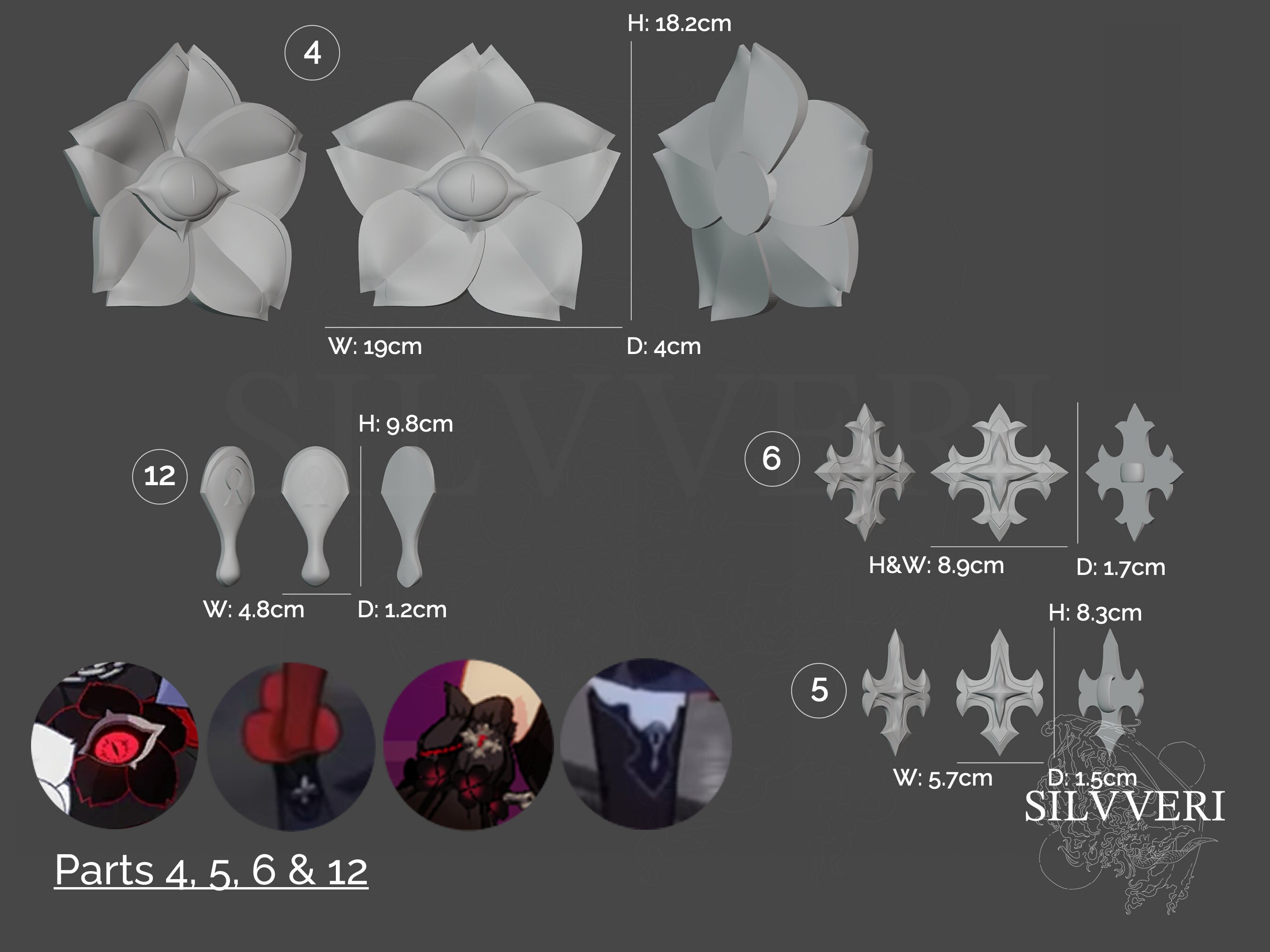 Seele Cosplay Accessories Bundle (veliona, Stygian Nymph) for Cosplay ...