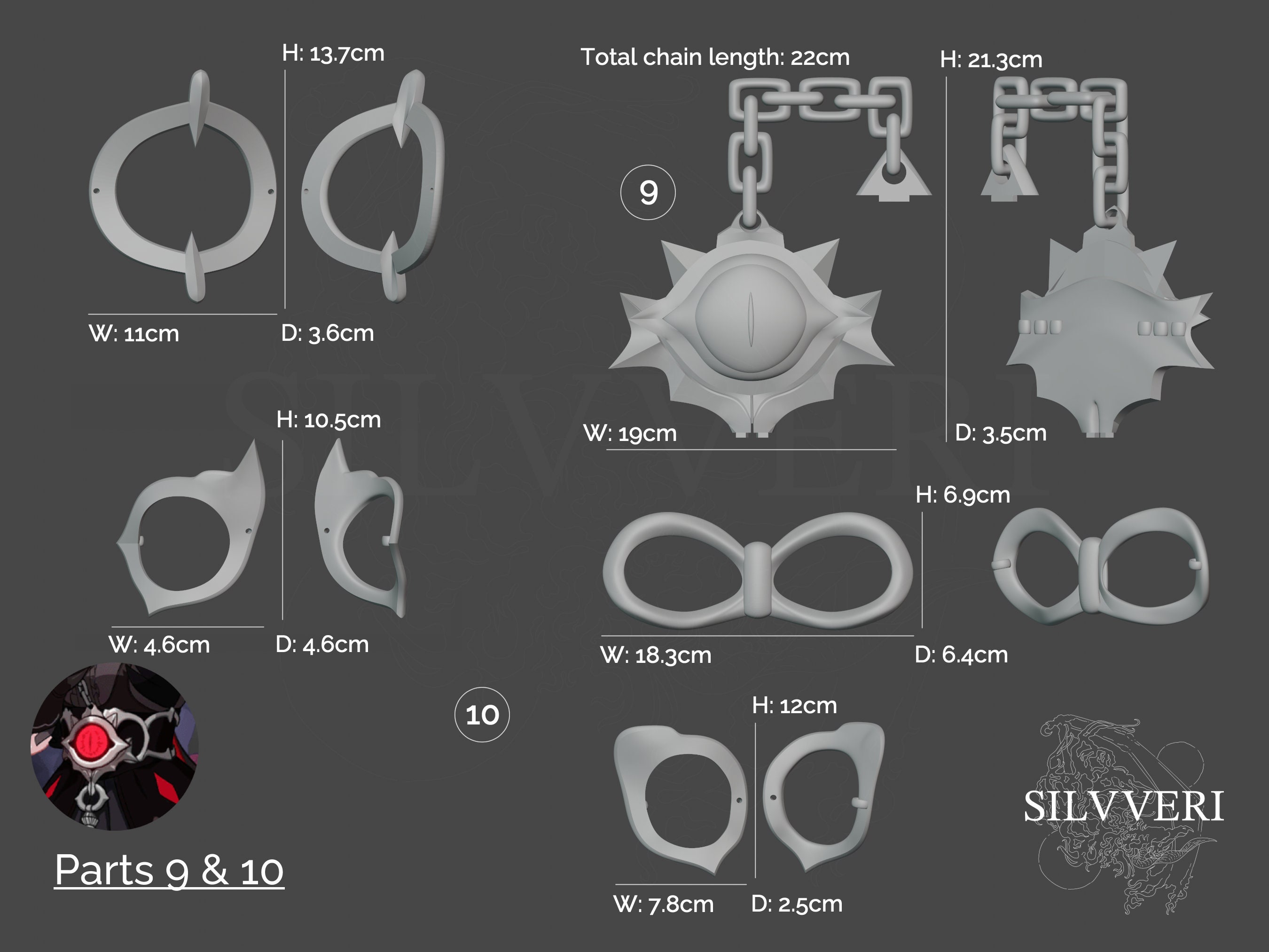 Seele Cosplay Accessories Bundle (veliona, Stygian Nymph) for Cosplay ...