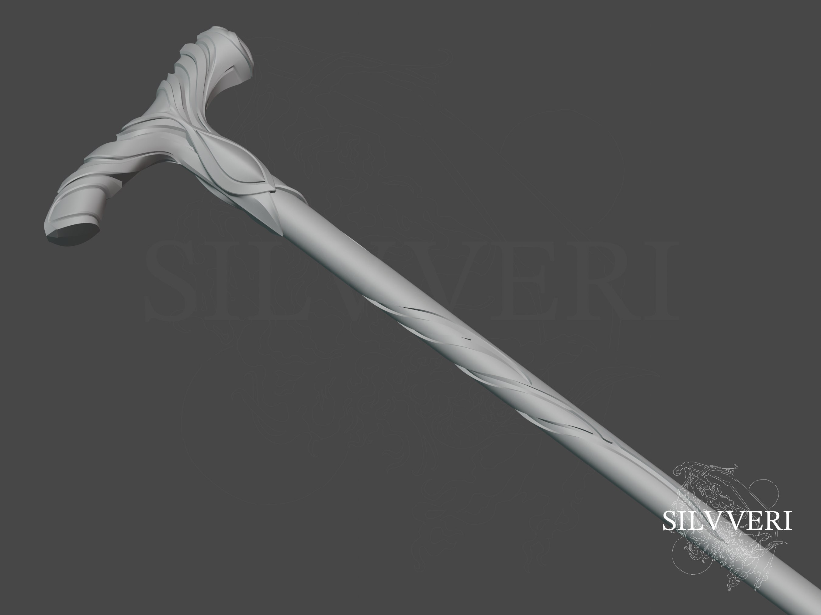 Neuvillette Cane Prop for Cosplay Genshin Impact Instant Download STL ...